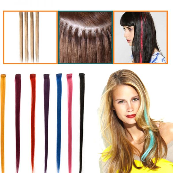 Fake Hairs Pack Of 4 Sets: Colorful And Brownish Shades – DesireStore.pk
