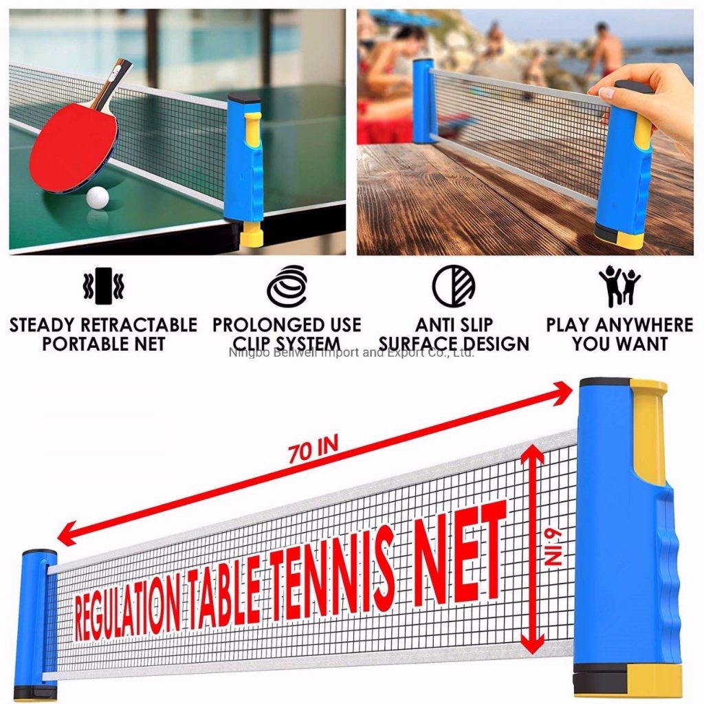 Table Tennis Toy Net Portable Retractable Ping Pong Ball Post Net Rack ...